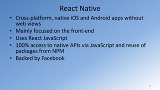 01.Introduction to React Native - Jogesh K. Muppala | PDF | Web Development | Internet