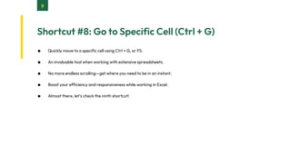 Basic shortcuts Of Microsoft Excel for working professional | PPT