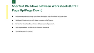 Basic shortcuts Of Microsoft Excel for working professional | PPT
