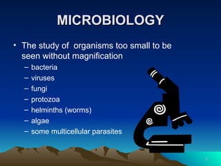 01. Introduction to Microbiology, first session | PPT