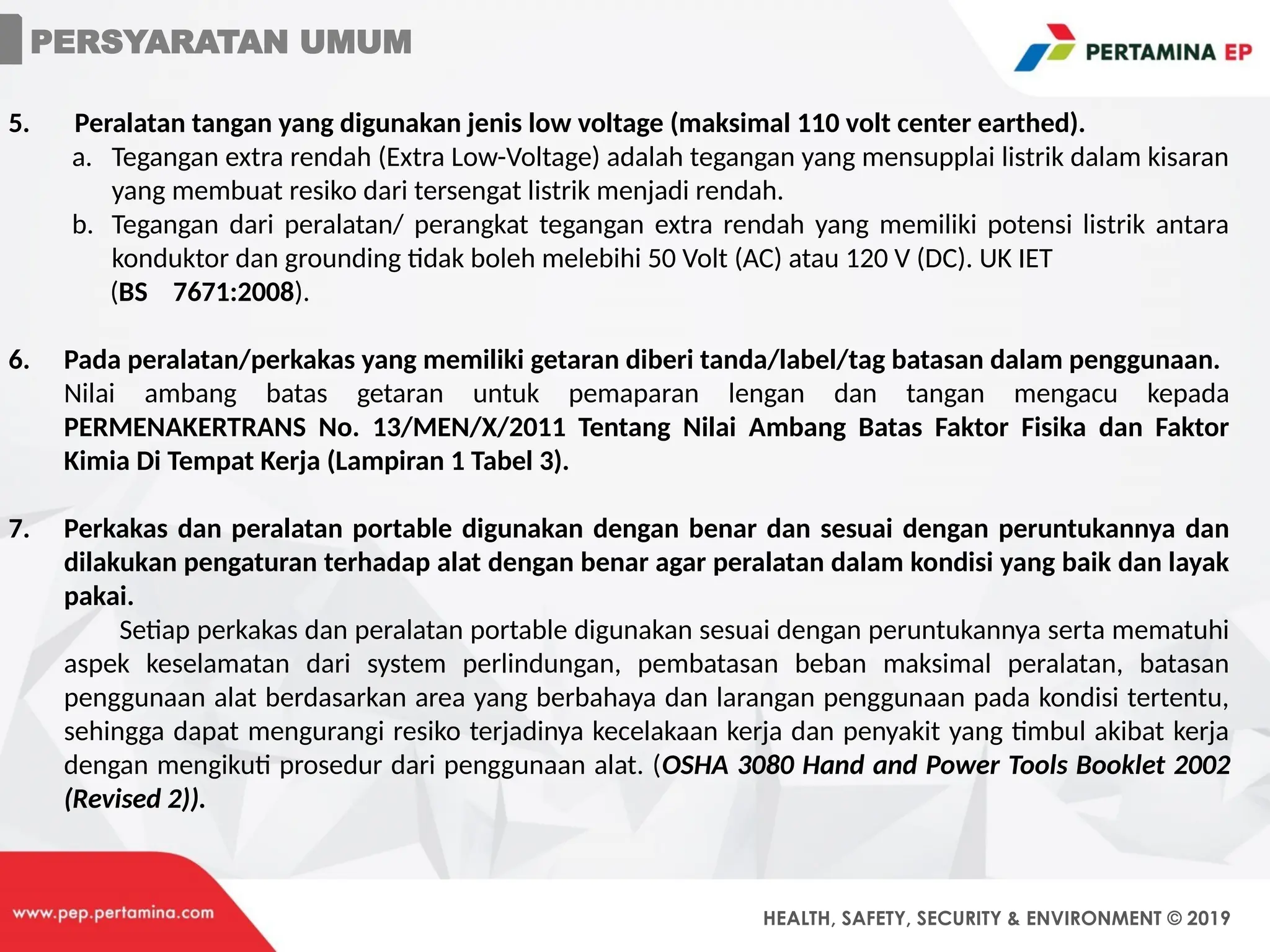 LSR PERTAMINA CLSR - Tools & Equipment.ppt