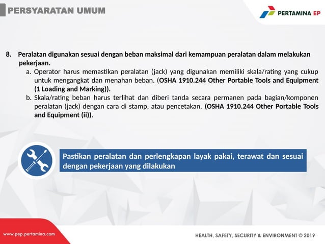 LSR PERTAMINA CLSR - Tools & Equipment.ppt