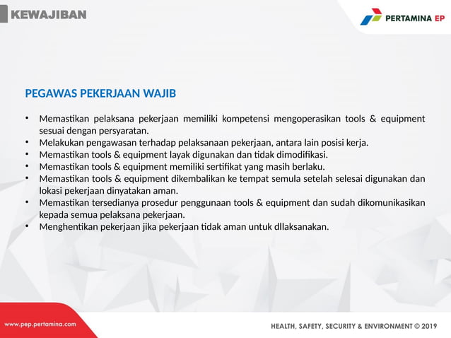 LSR PERTAMINA CLSR - Tools & Equipment.ppt