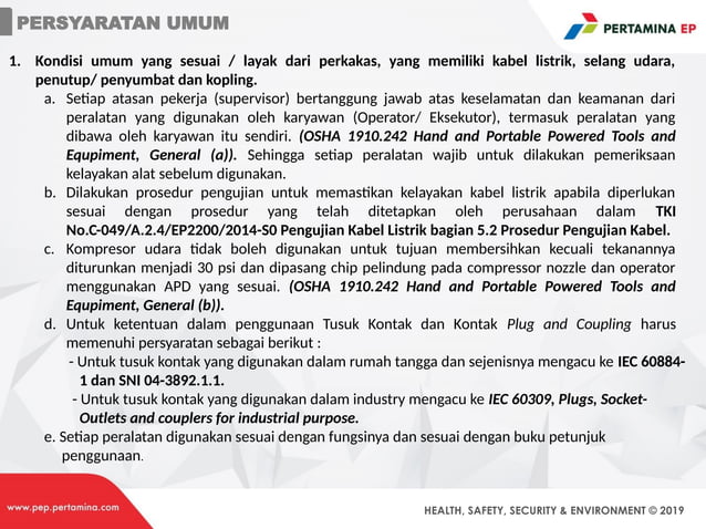 LSR PERTAMINA CLSR - Tools & Equipment.ppt