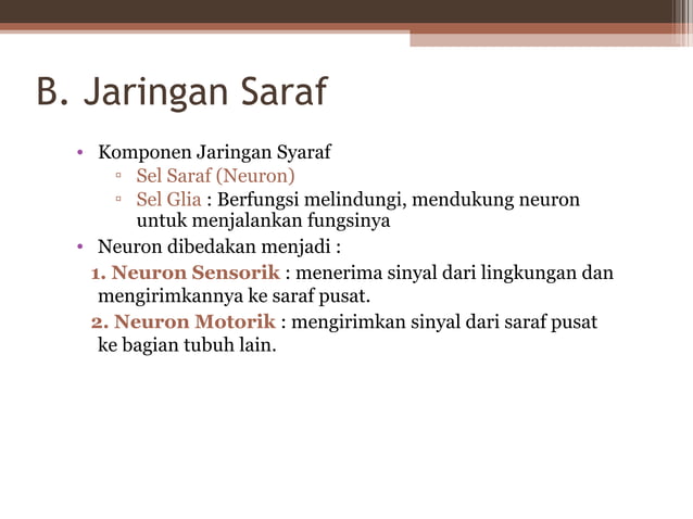 MATERI PEMBELAJARAN Jaringan Hewan (epitel dan saraf) | PPT