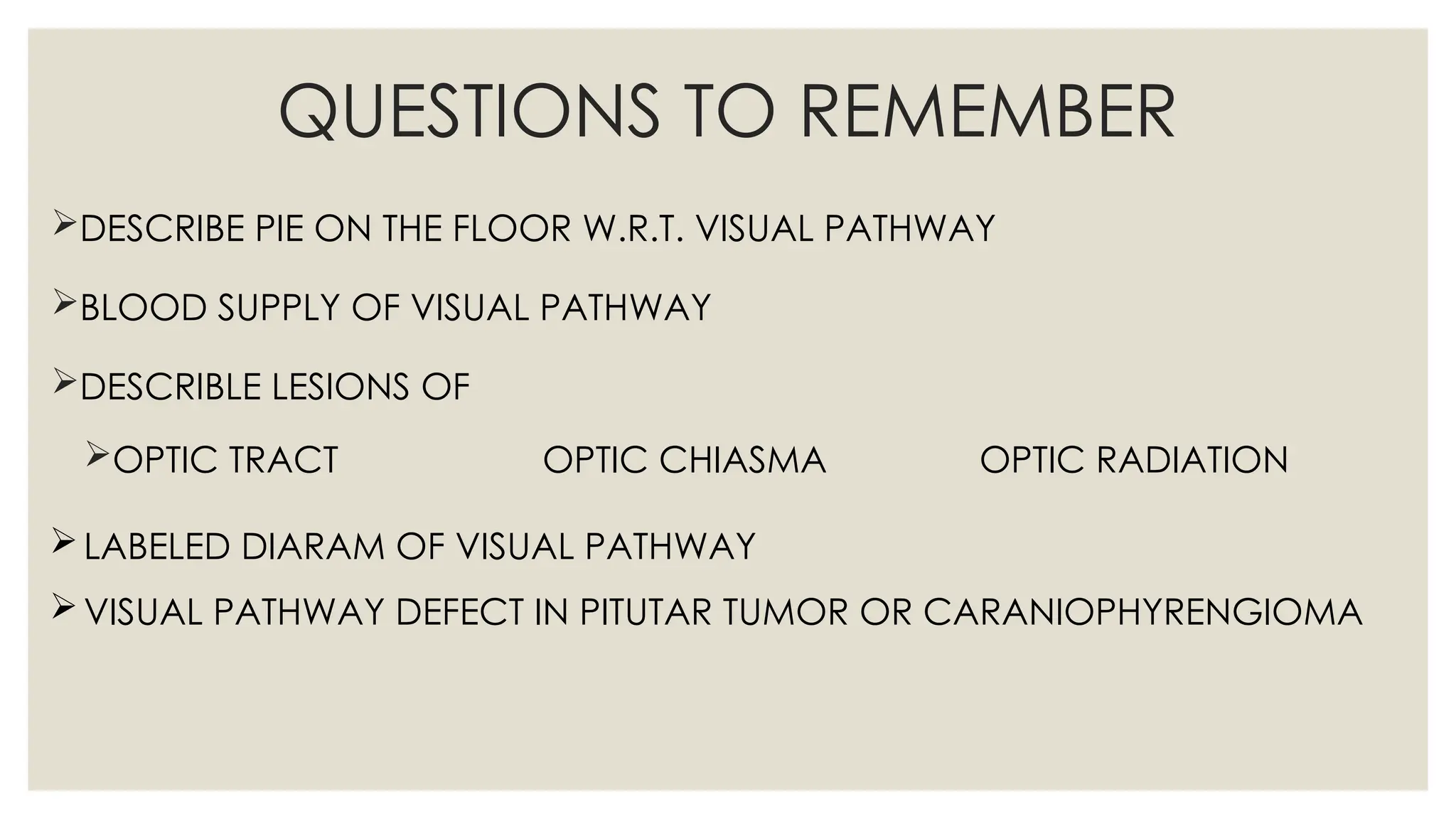 VISUAL PATHWAY and its related pathology | PPTX