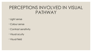 VISUAL PATHWAY and its related pathology | PPTX