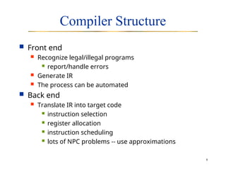 Compiler Construction Chapter number 1 slide | PPT