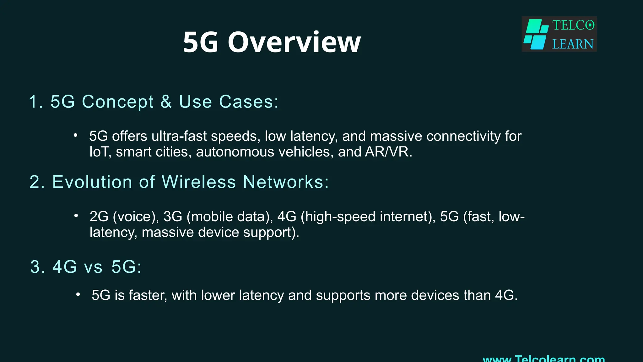 5G Essentials Training by TelcoLearn | 5G Training | PPTX