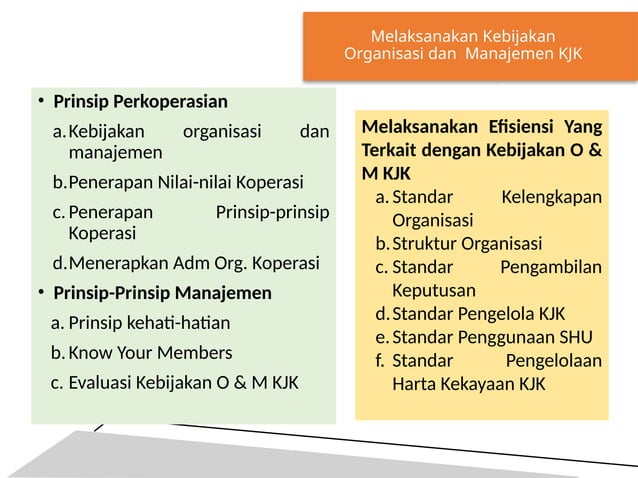 Prinsip-prinsip Organisasi Manajemen Koperasi Simpan Pinjam | PPT