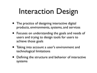 Introduction to interaction design | PPT