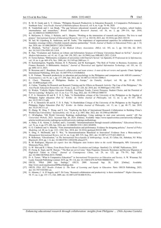 Enhancing educational research through collaboration: insights from Philippine centers of ...