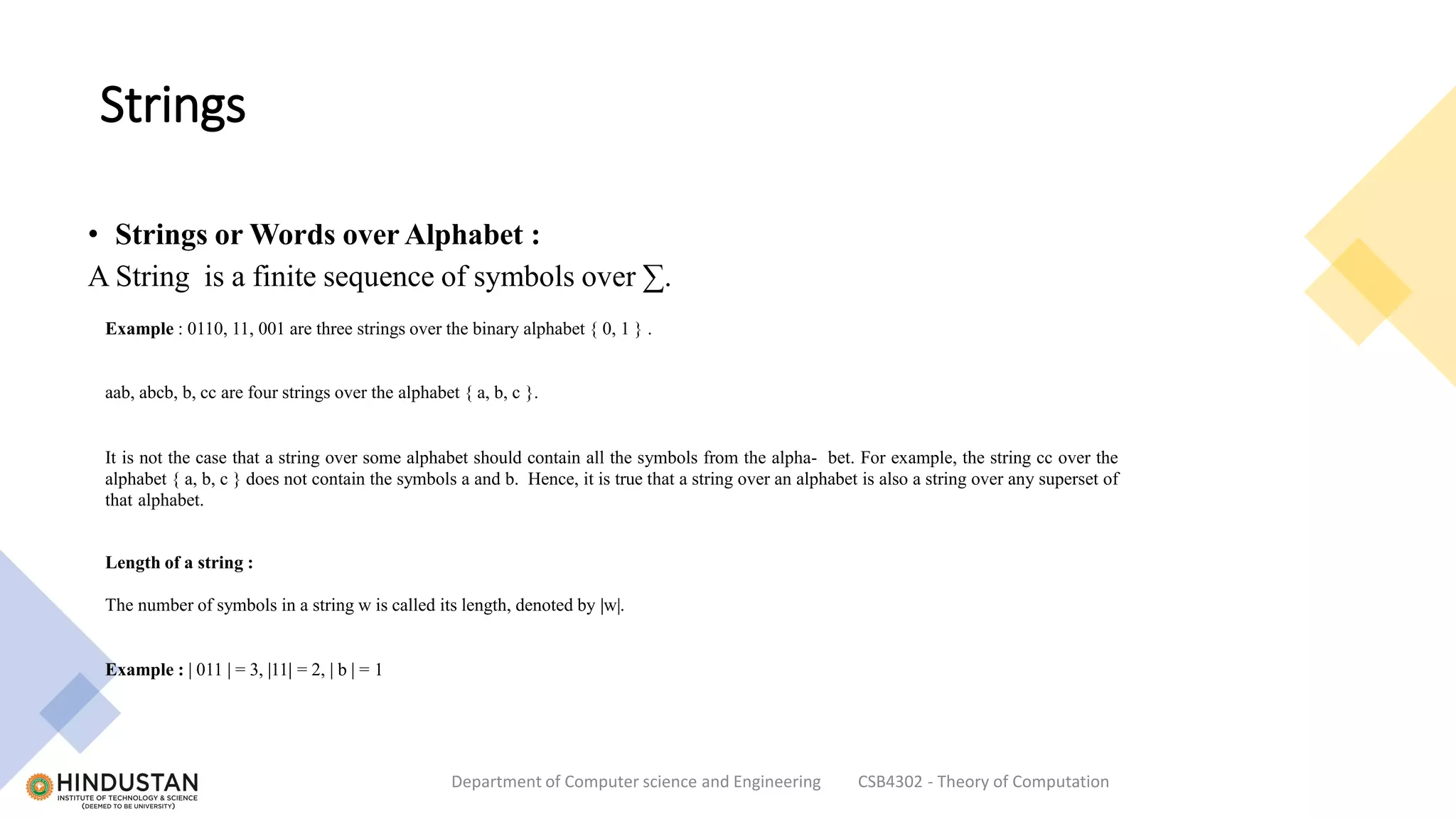 01 Alphabets Strings And Languages Pptx Programming Languages Computing