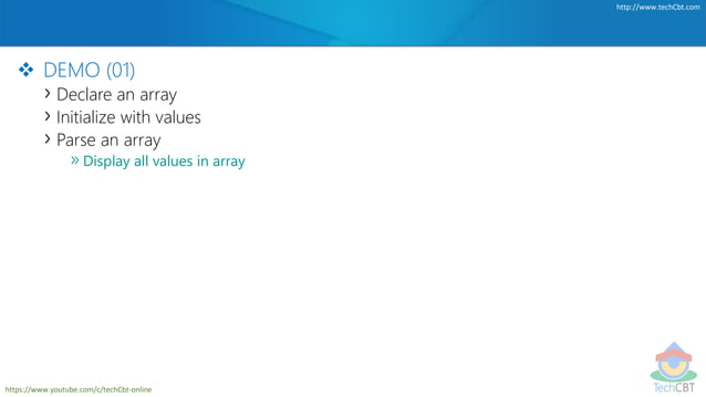 Techcbt Javascript Arrays In Depth Ppt