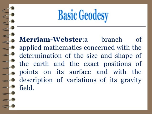 Basic of Geodesy