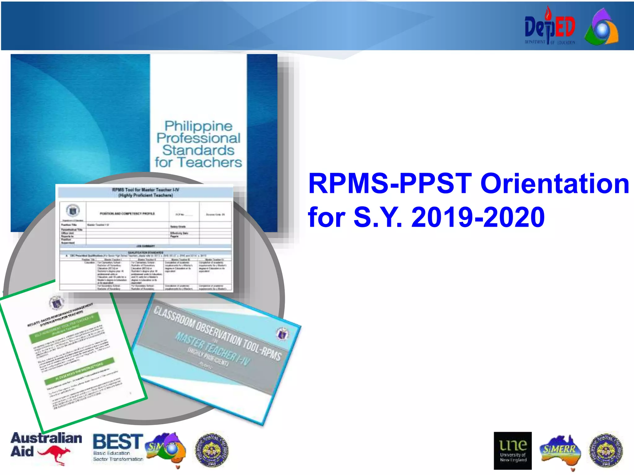 PPST - RPMS preliminary for orientation sy 2019-2020 | PPTX