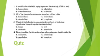 01 biology - characteristics of life | PPTX