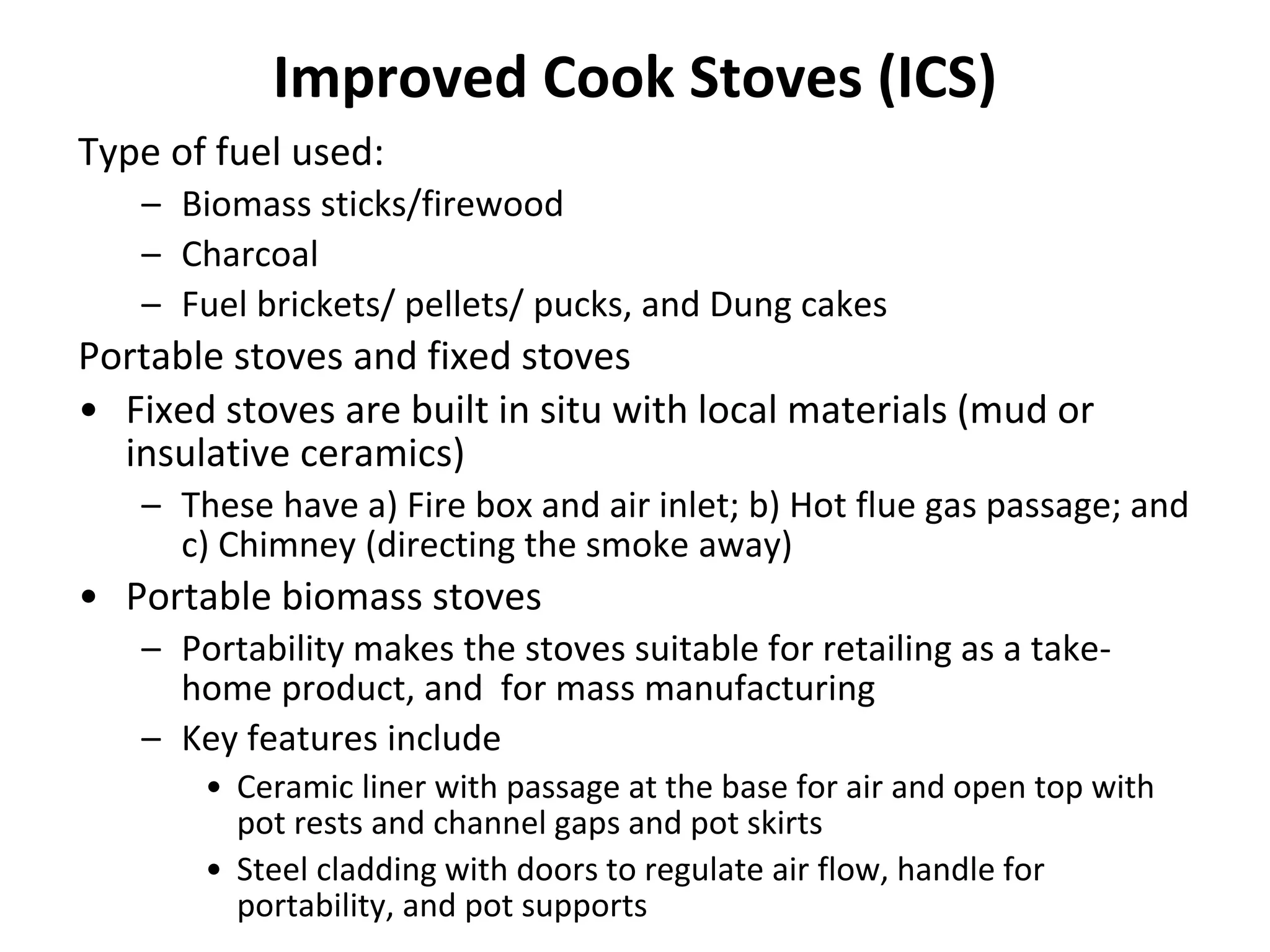 biomass fuels and cook stoves | PPTX