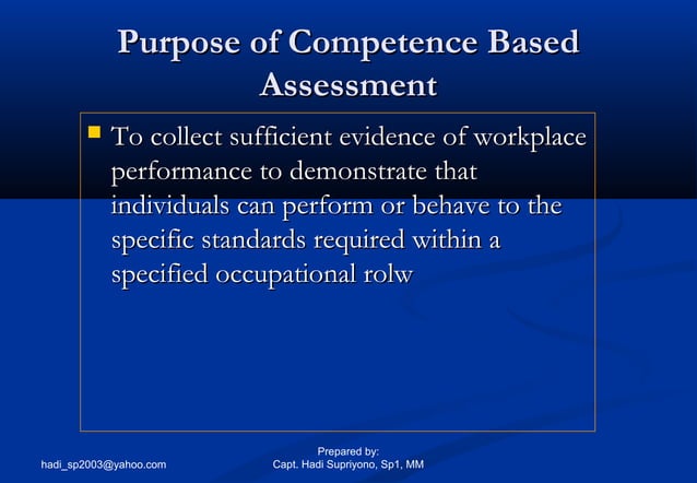 CBA Assesment Guidelines | PPT