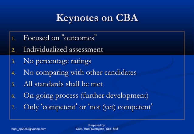 CBA Assesment Guidelines | PPT