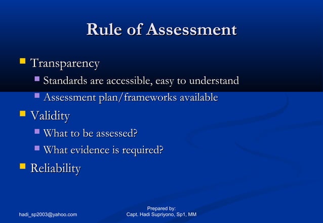 CBA Assesment Guidelines | PPT