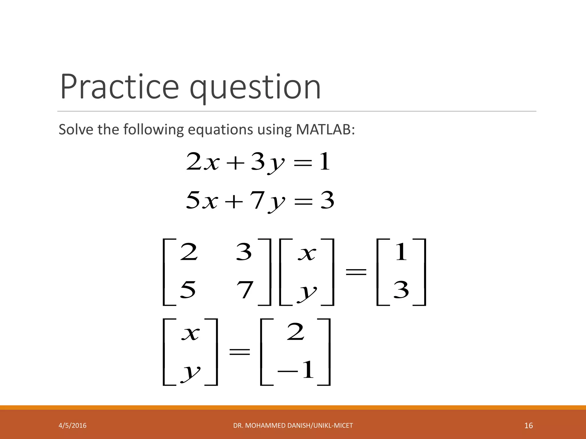 01 Chapter MATLAB introduction | PPT