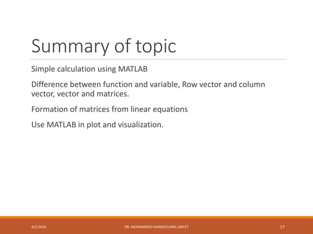 01 Chapter MATLAB introduction | PPT 01 Chapter MATLAB introduction | PPT