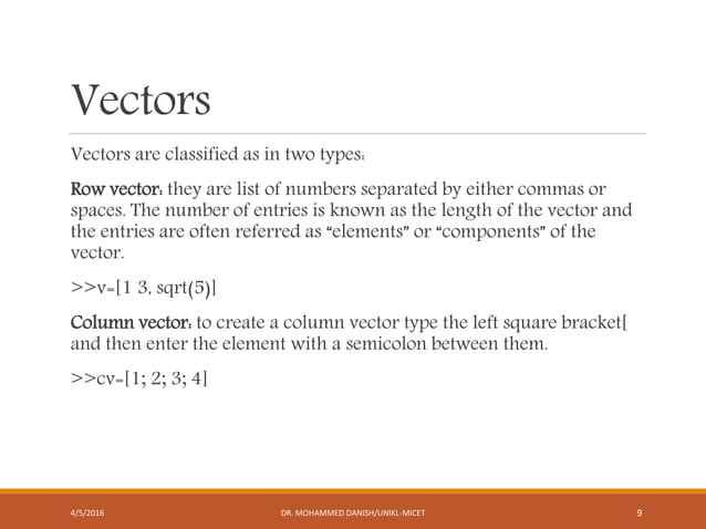 01 Chapter MATLAB introduction | PPT 01 Chapter MATLAB introduction | PPT