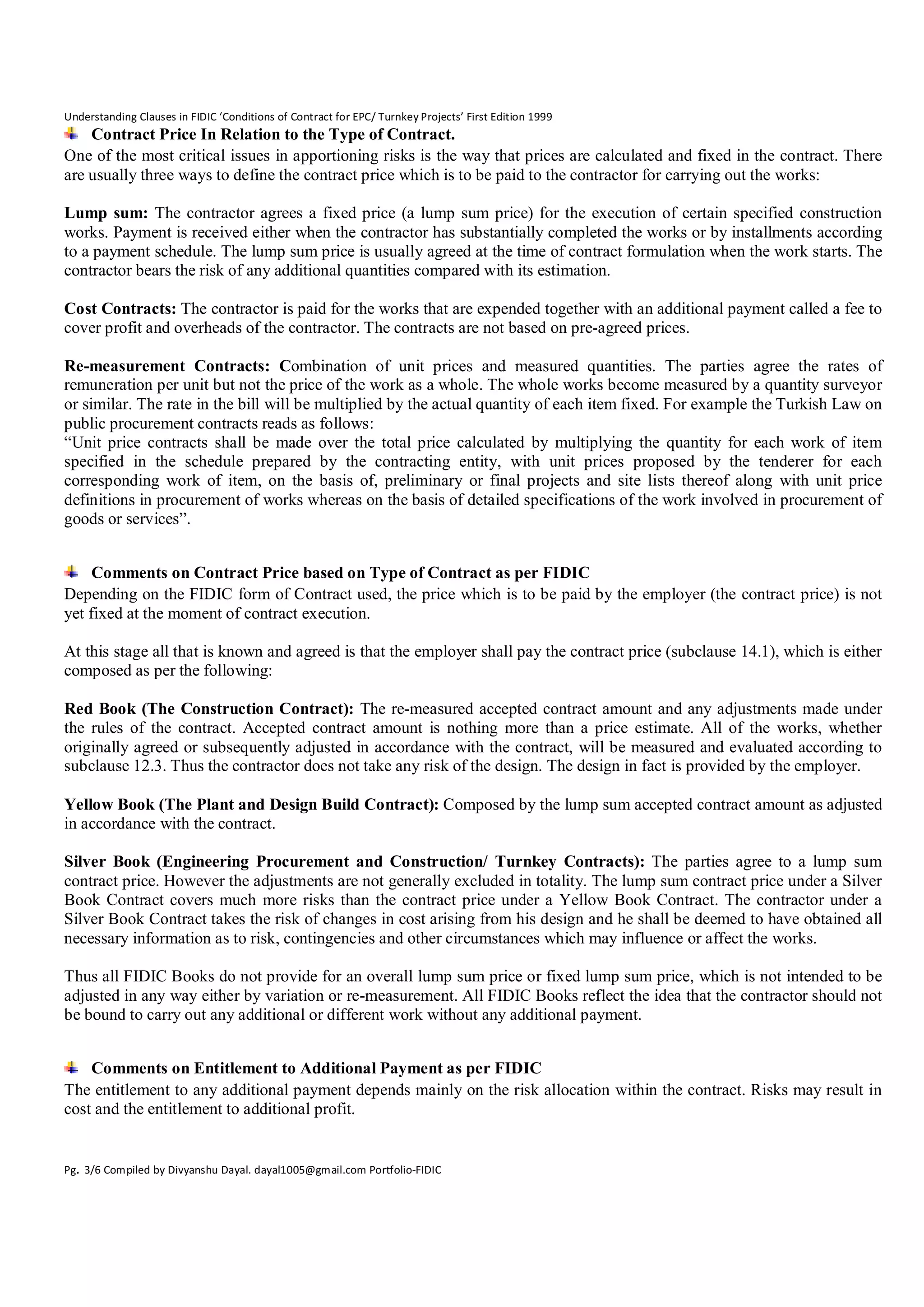 Clause 14.1 The Contract Price- Understanding Clauses in FIDIC ...