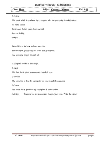 ch 01 ----class three----now your computer | DOCX | Computer ...