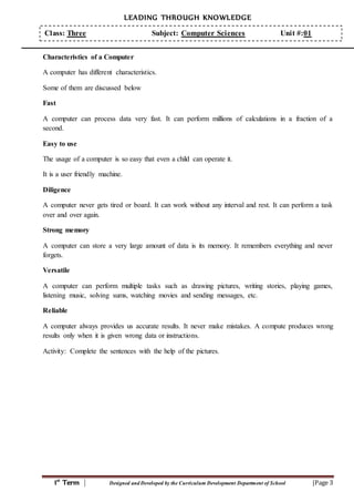 ch 01 ----class three----now your computer | DOCX | Computer ...