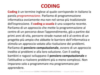 Coding e pensiero computazionale | PPTX | Computing | Technology & Computing