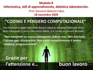 Coding e pensiero computazionale | PPTX | Computing | Technology & Computing