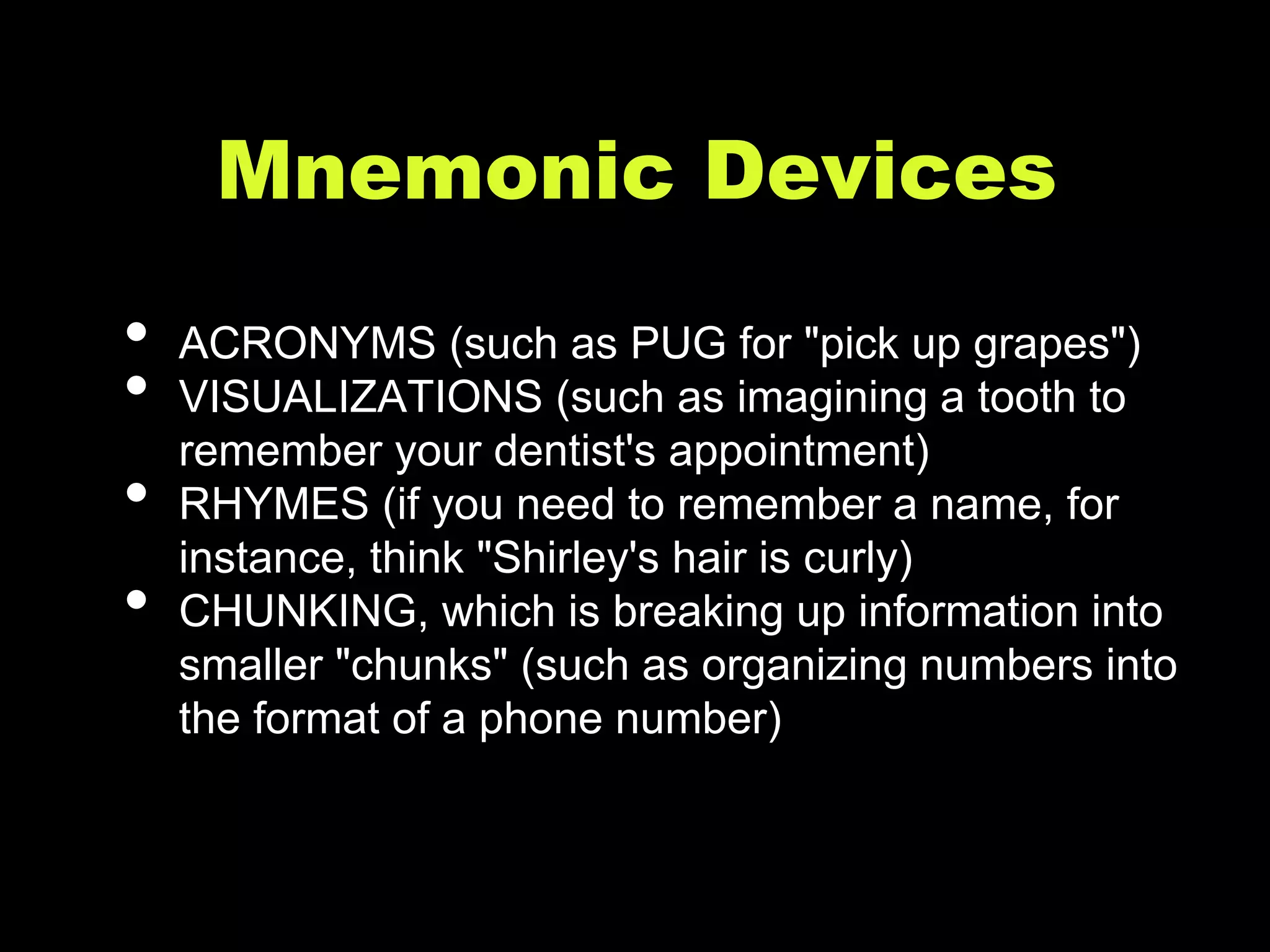 Cognitive Processes and Memory | PPTX