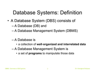 01 dbms-introduction | PDF | Databases | Computer Software and Applications