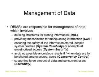 01 dbms-introduction | PDF | Databases | Computer Software and Applications