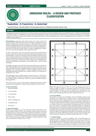 EMBEDDING MOLDS – A REVIEW AND PROPOSED CLASSIFICATION | PDF