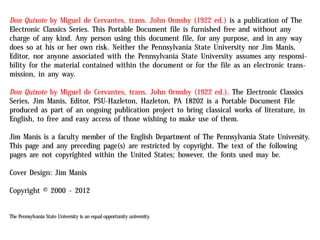 Don Quixote-miguel de cervantes | PDF