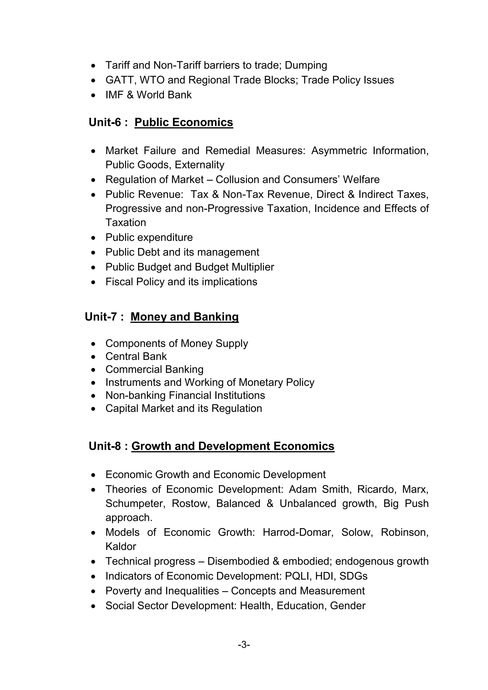 NTA UGC NET JRF - 01 economics-new updated syllabus | PDF | Free Download