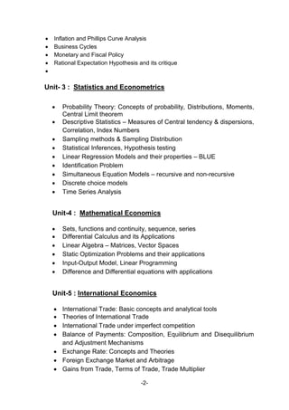 NTA UGC NET JRF - 01 economics-new updated syllabus | PDF