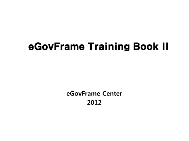 01.egovFrame Training Book II | PDF