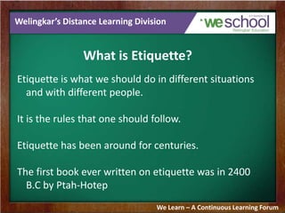 Etiquette | PPTX