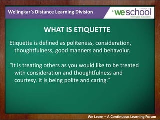 Etiquette Meaning