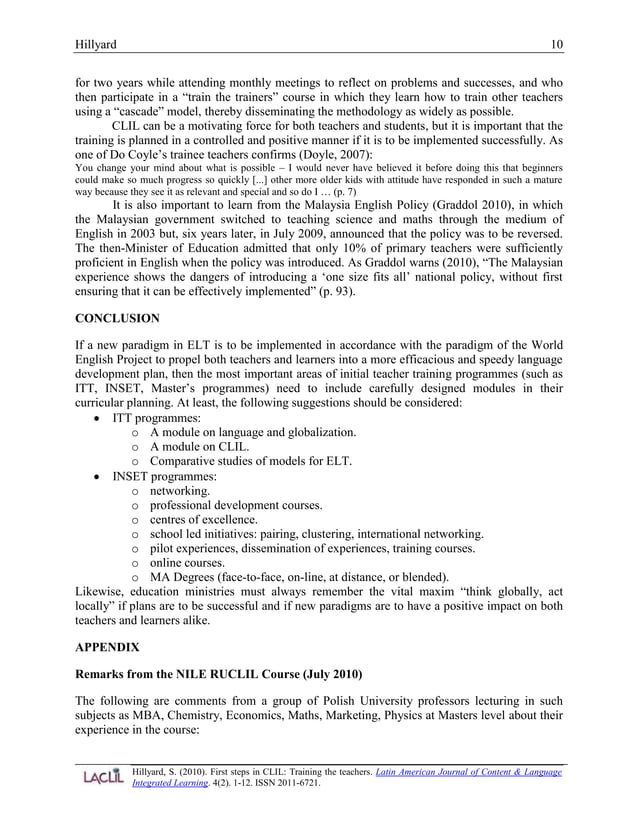 First Steps in CLIL - Training the teachers | PDF