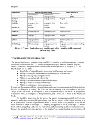 First Steps in CLIL - Training the teachers | DOCX