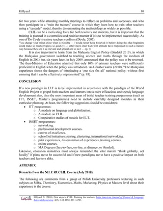 First Steps in CLIL - Training the teachers | PDF