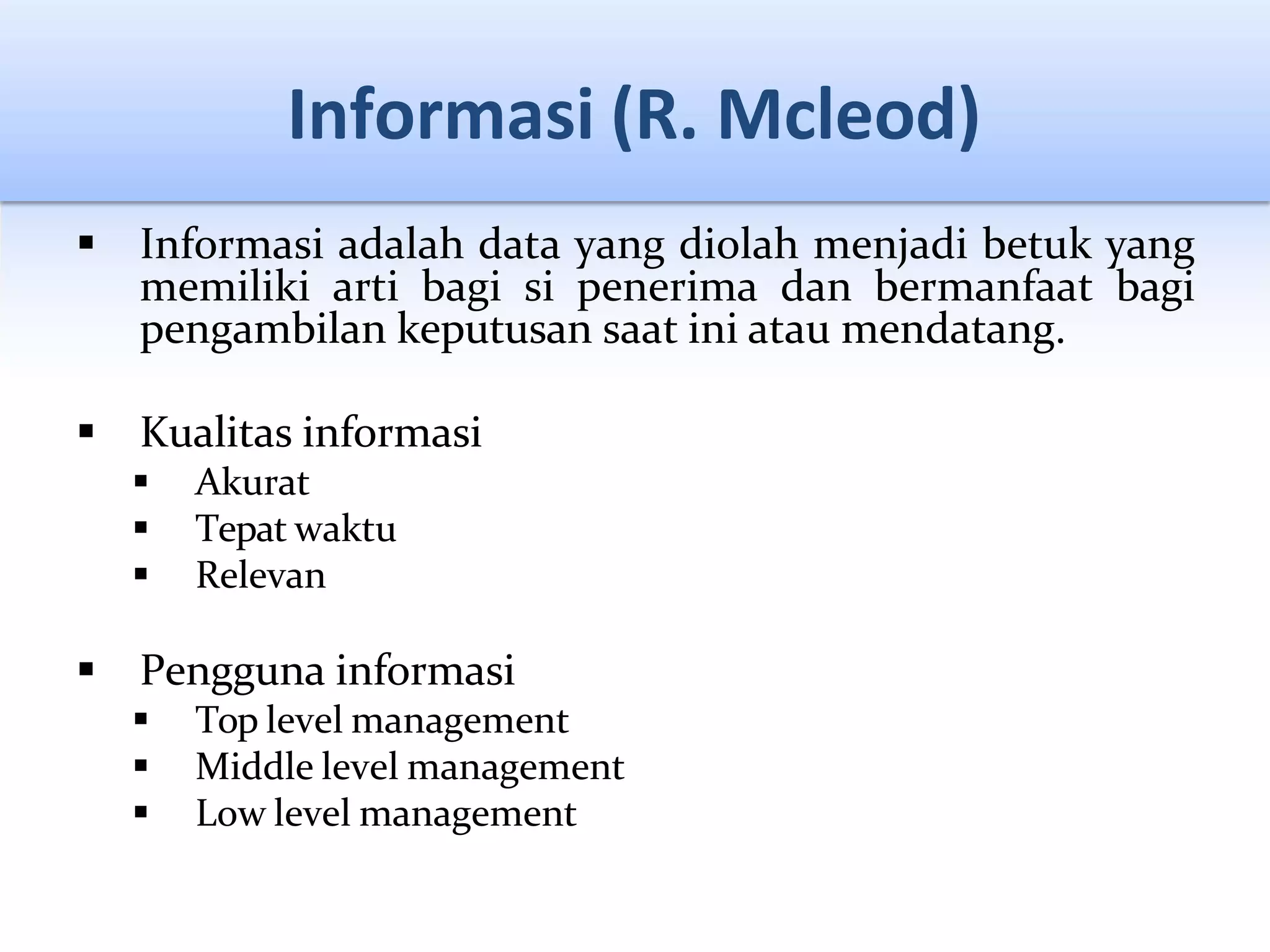 Gambaran Umum Sistem Informasi | PPTX