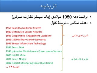 شبکه های حسگر بی سیم Wireless Sensor Networks | PPTX