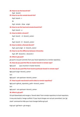 01 git interview questions & answers | PDF | Operating Systems ...