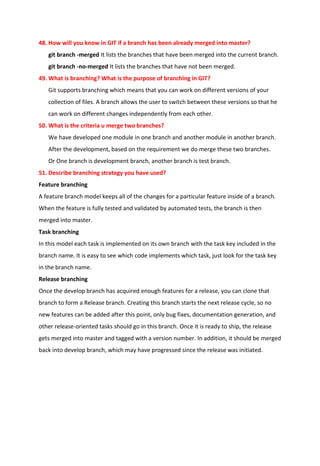 01 git interview questions & answers | PDF | Operating Systems | Computer Software and Applications